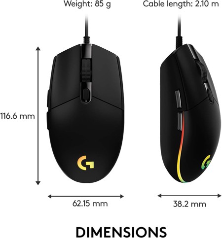 Logitech 罗技 G102 Light Sync 黑色